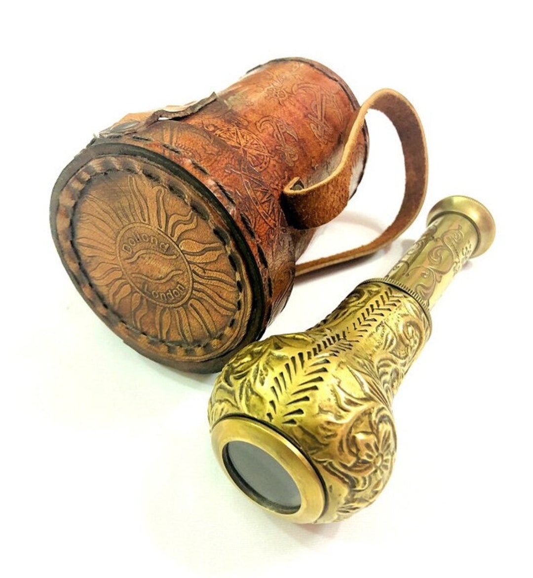 Vintage Brass Telescope Monocular Telescope Nautical Pirate Spyglass ...