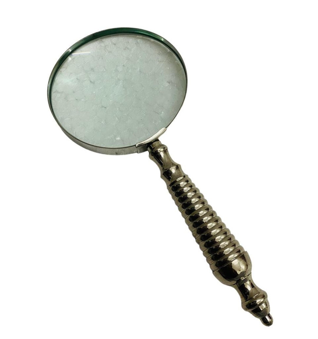 5x Magnifying Glass With Brass Handle, Handheld Magnifying Glass Lens ...
