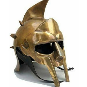 Gladiator Brass Helmet Medieval Helmet Maximum Decimal Meridian Armour ...