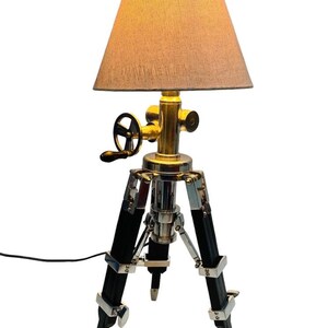Nautical Wooden Tripod Stand Antique for Telescope Shade Lamps Home ...