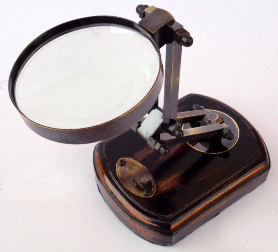Antique Magnifying Glass Vintage Nautical Table Decor Magnifier Office ...