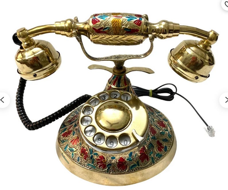 Brass Rotary Dial Phone Retro Style Antique Telephone - Etsy