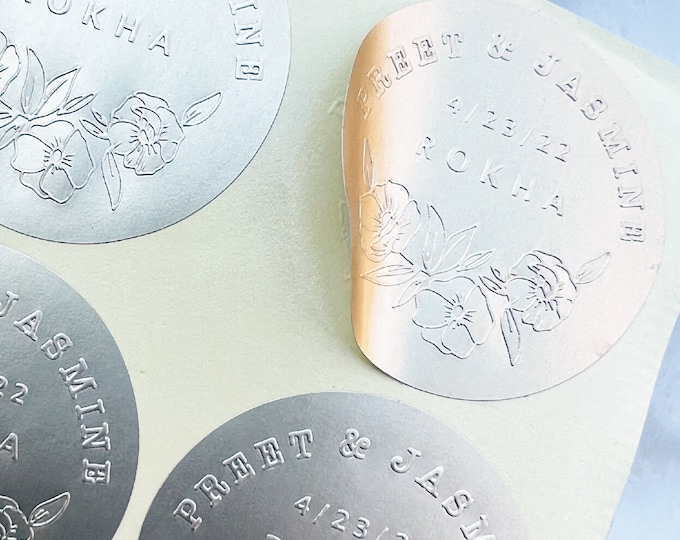 Gold Foil Embossed Stickers, Embossed Raised Sticker/label, Embossing Seal Stickers, Foil ...