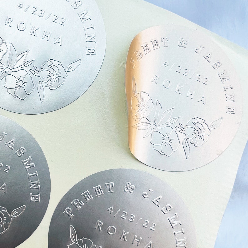 4cm_custom Made Gold/silver Embossed Raised Sticker/label - Etsy