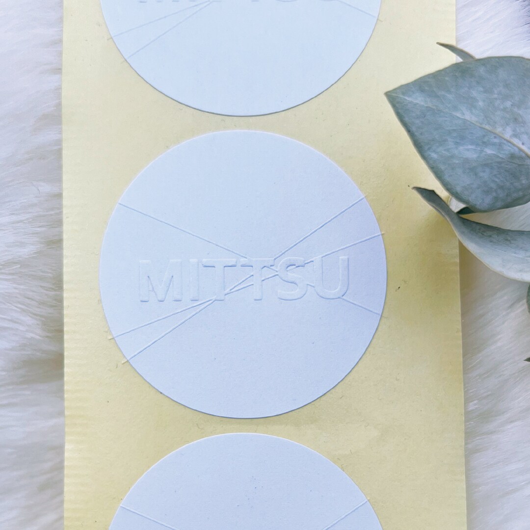 3cm_custom Made White Embossed Raised Sticker/label, Embossing Seal ...