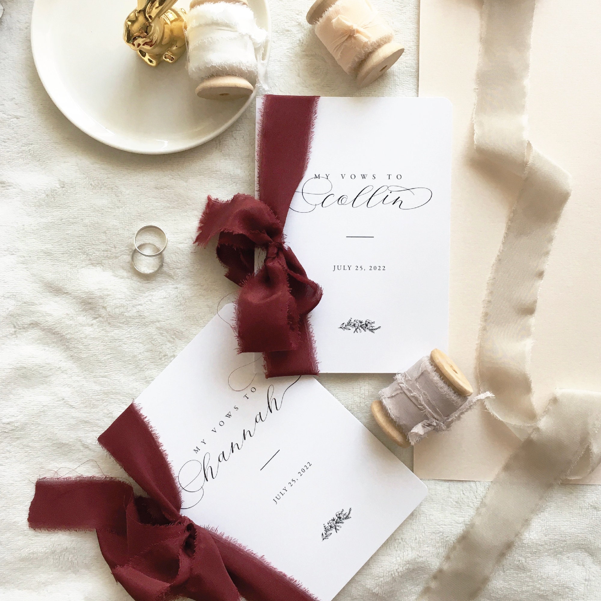 Wedding Vow Books, Custom Made Vow Booklet, Vows, Hand Torn ...