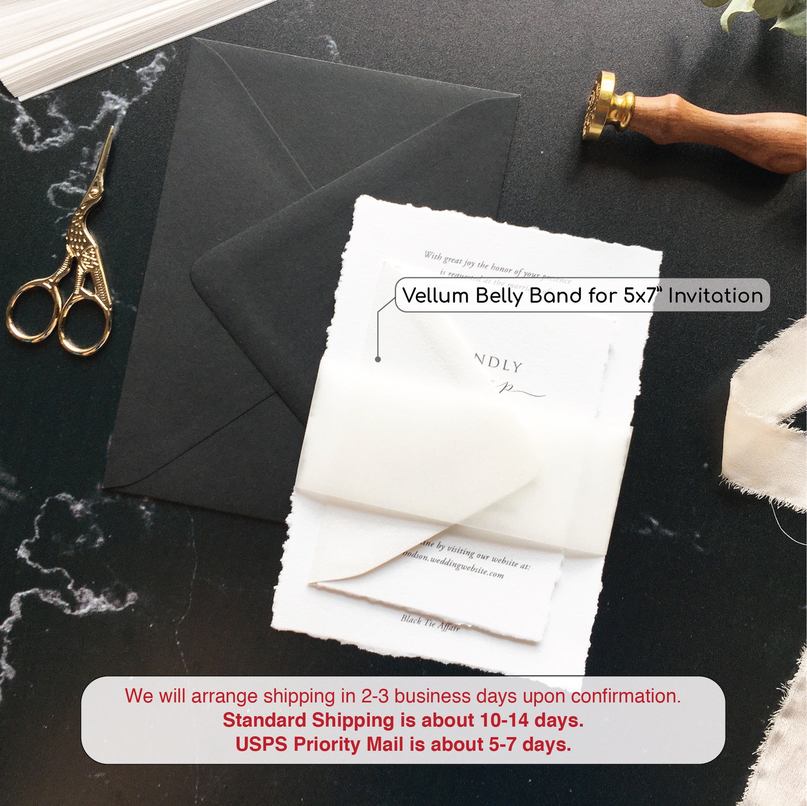 Vellum Belly Band for 5x7 Invitation Vellum Wrap Clear Wrap - Etsy