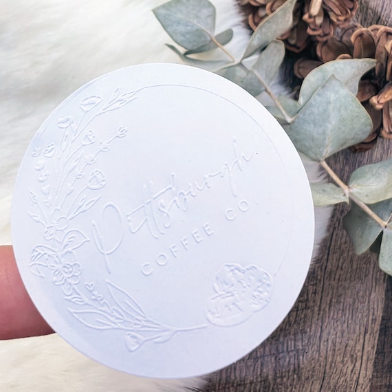 10cm_custom Made White Embossed Raised Sticker/label - Etsy