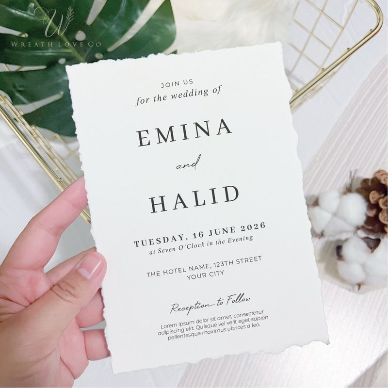 Hand Torn Wedding Invitation - Etsy