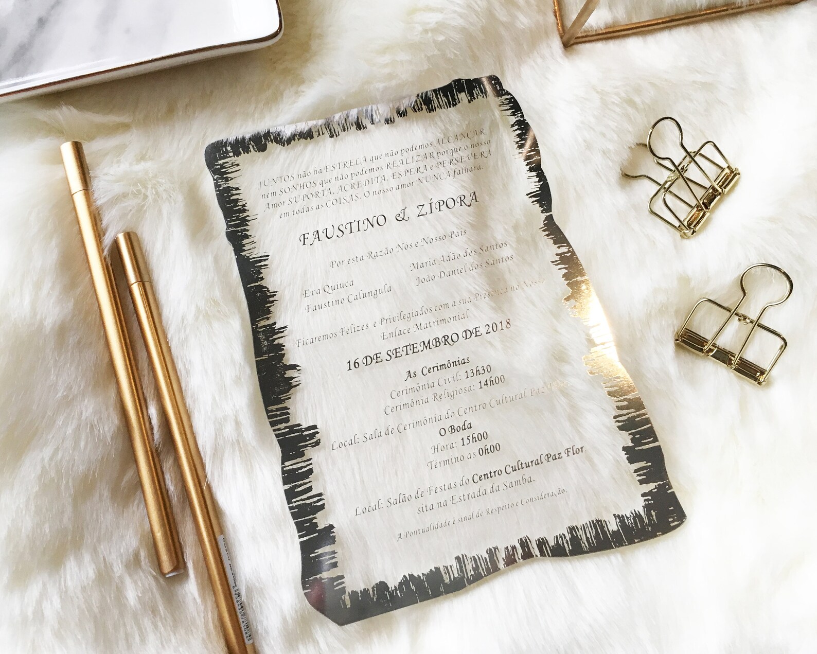 Custom Acrylic Wedding Invitation, Gold Mirror Invitation, Rose Gold ...