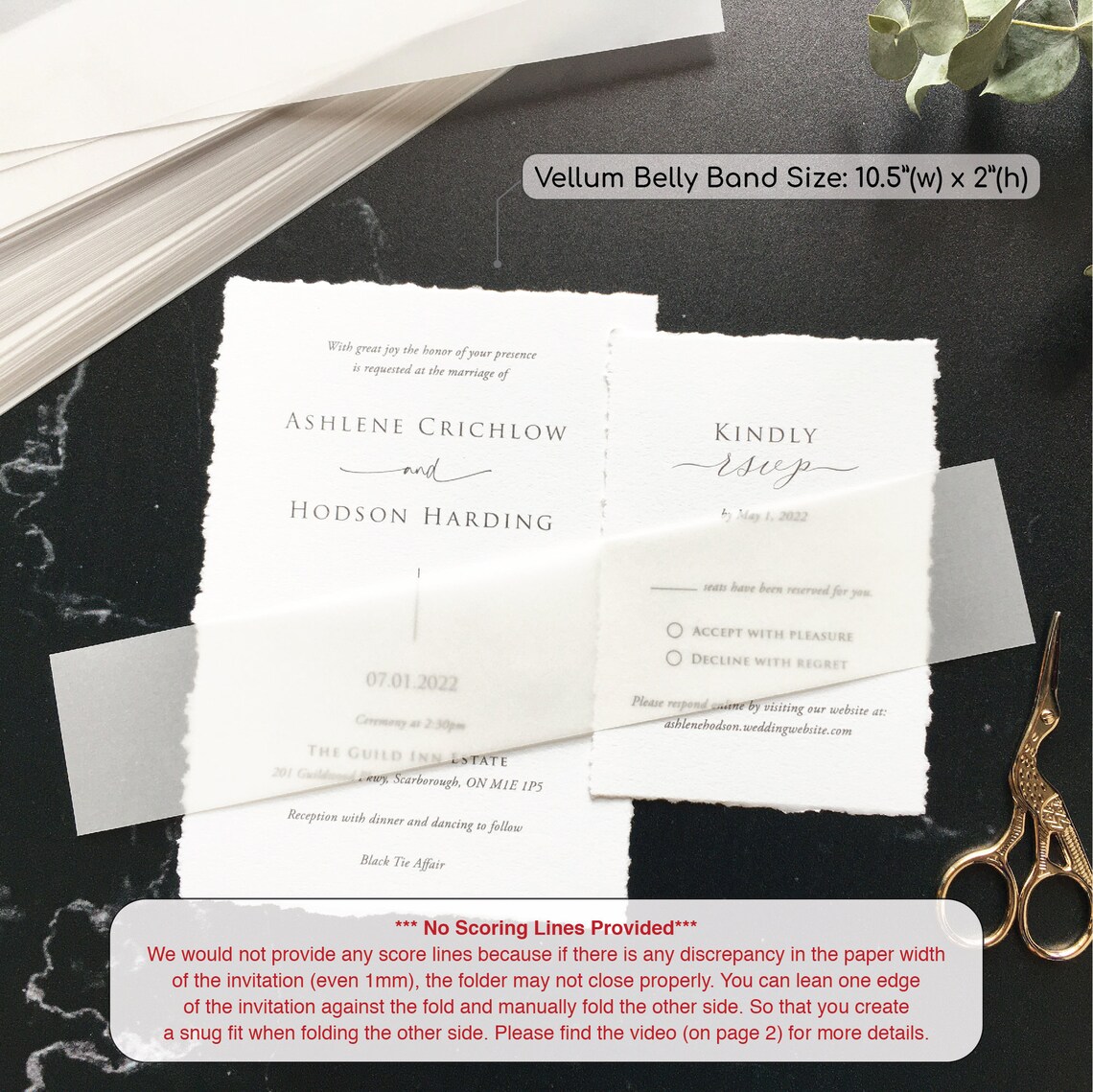 Vellum Belly Band for 5x7 Invitation Vellum Wrap Clear Wrap - Etsy