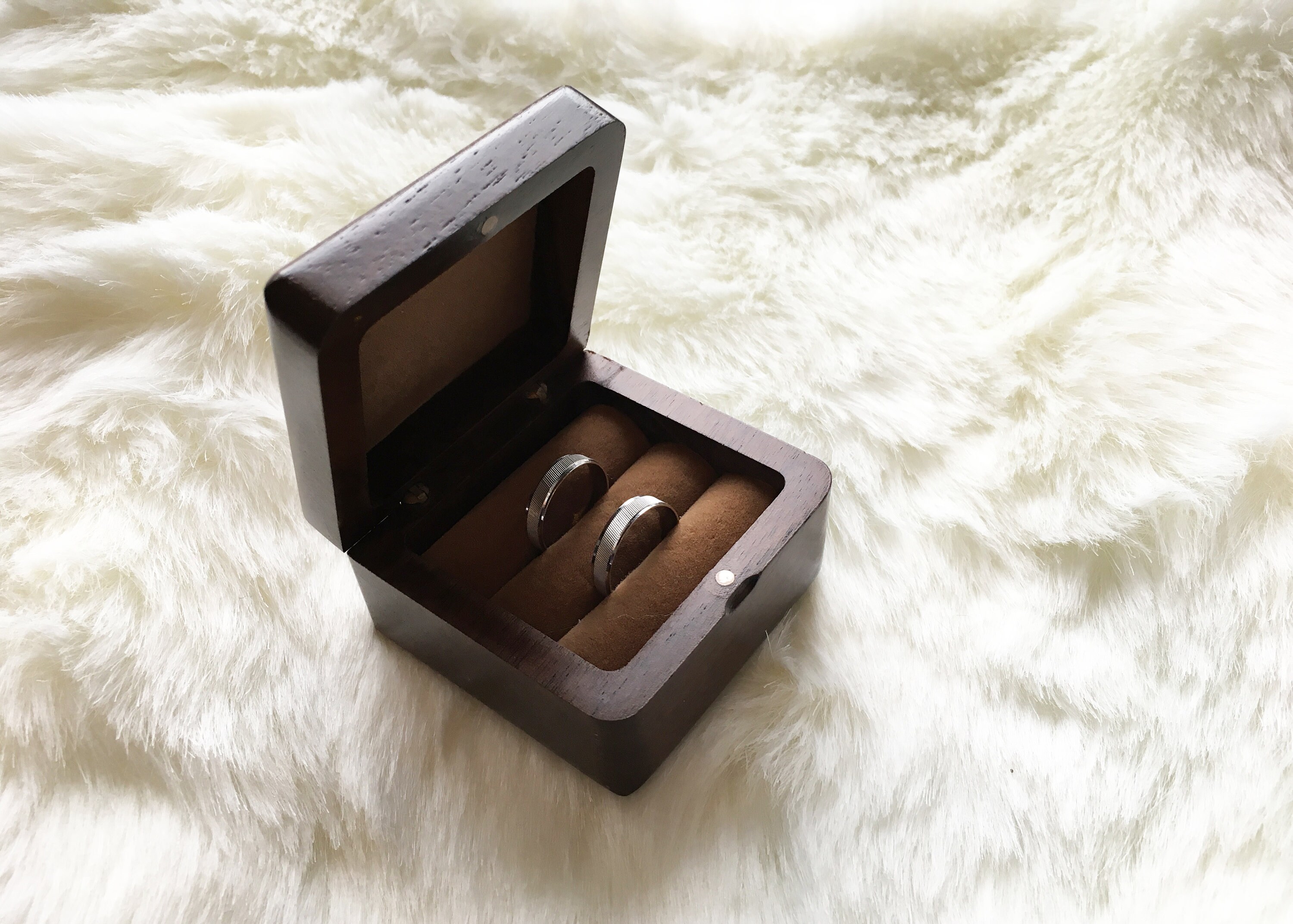 Personalized Double Ring Box Custom Wood Ring Box Ring | Etsy