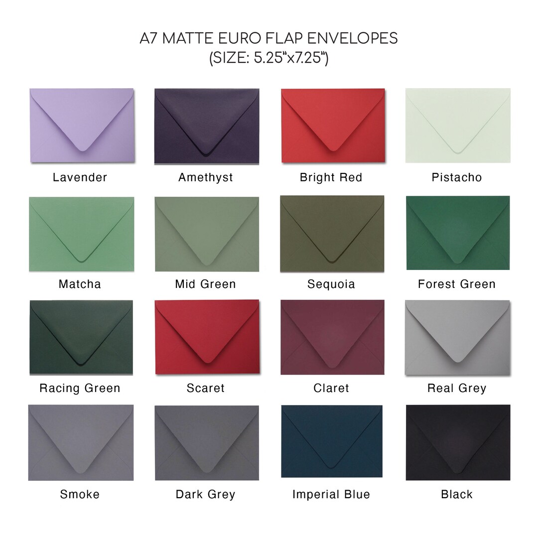 A7 Euro Flap Envelopes, Matte Envelope, Wedding Envelopes, Printed ...