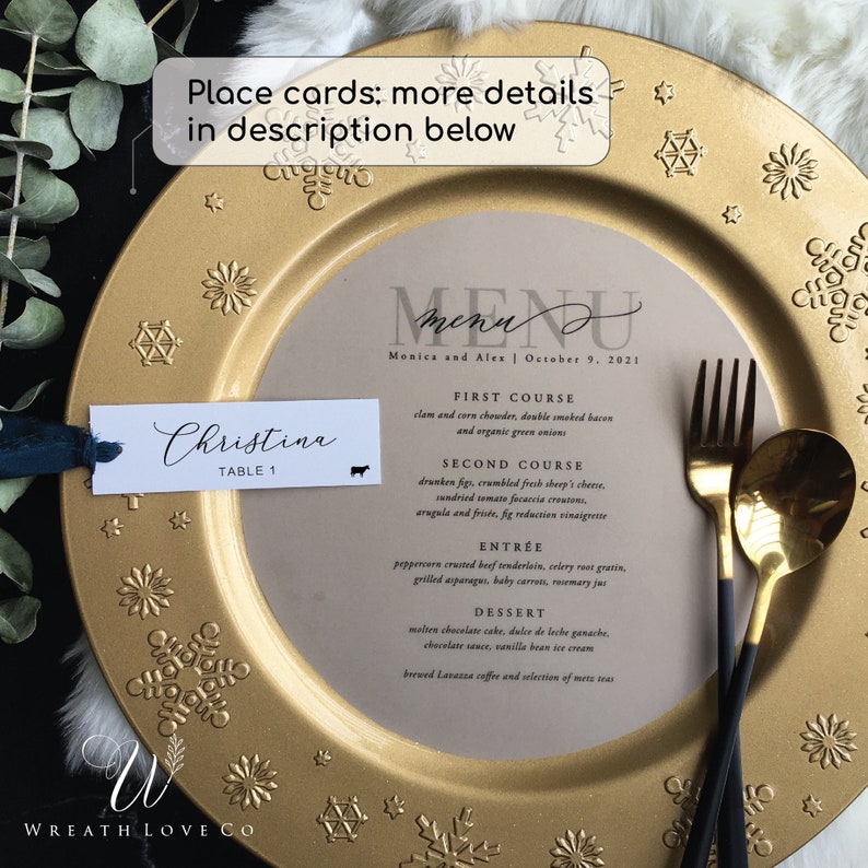 6”/7”/8” Circle Menu Cards, Round Menu for Standard Dinner Plates ...