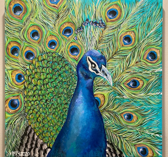 Indian Peacock Painting | Etsy
