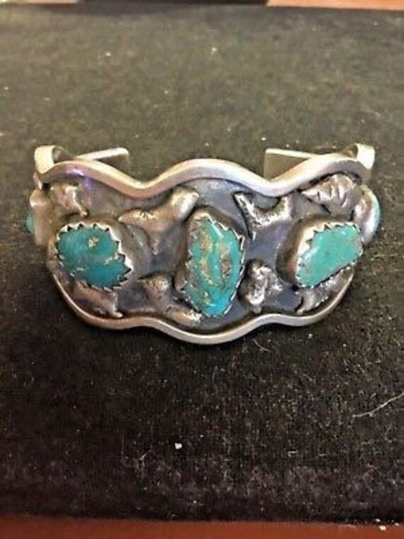 Vintage/Old Pawn Native American Silver and Turquoise… - Gem