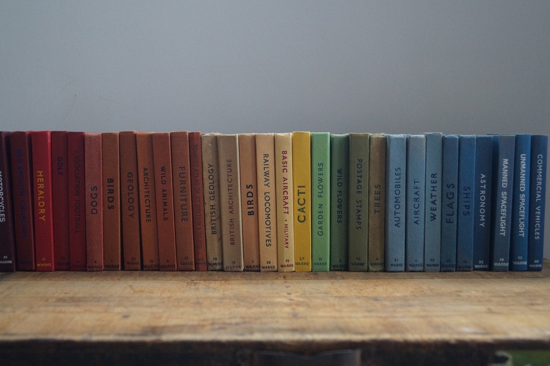 Observers Books | Vintage | Colourful | Display | Shelf Decor | Rainbow ...