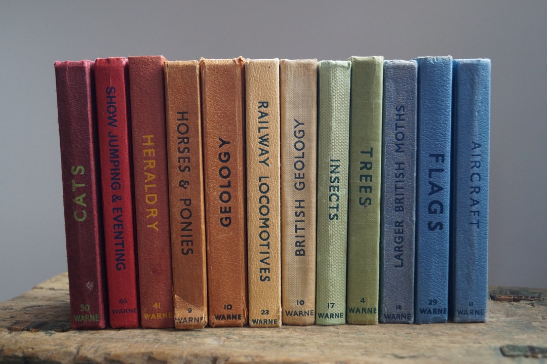 Observers Books | Vintage | Well Loved | Rustic | Shelf Decor | Rainbow ...