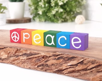 Peace Wooden Blocks - Etsy