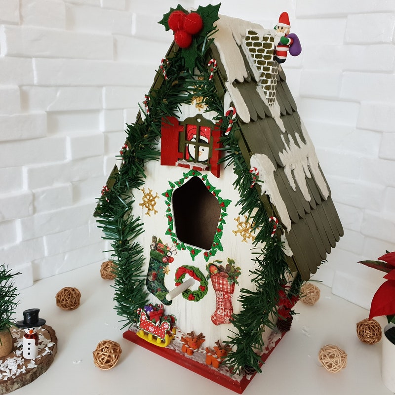 Christmas Birdhouse - Etsy