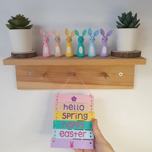 Hello Spring Happy Easter Hand-painted Wooden Wall Decor - Etsy
