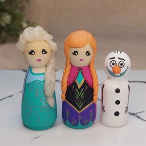Frozen Peg Doll / Elsa, Anna, Olaf Figurines / Frozen Themed Birthday ...