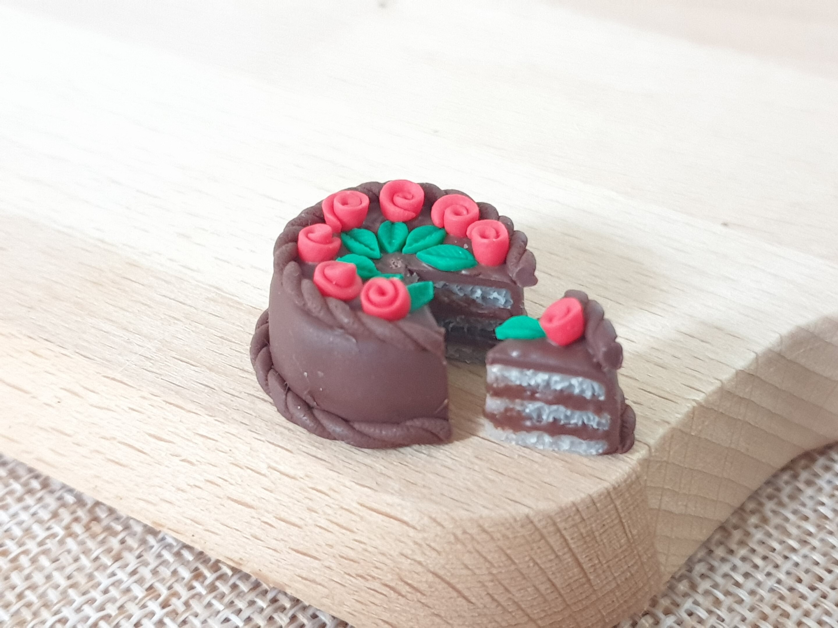 Miniature Birthday Cake Dollhouse Food, 1:12 Scale Mini Fake Cake for ...
