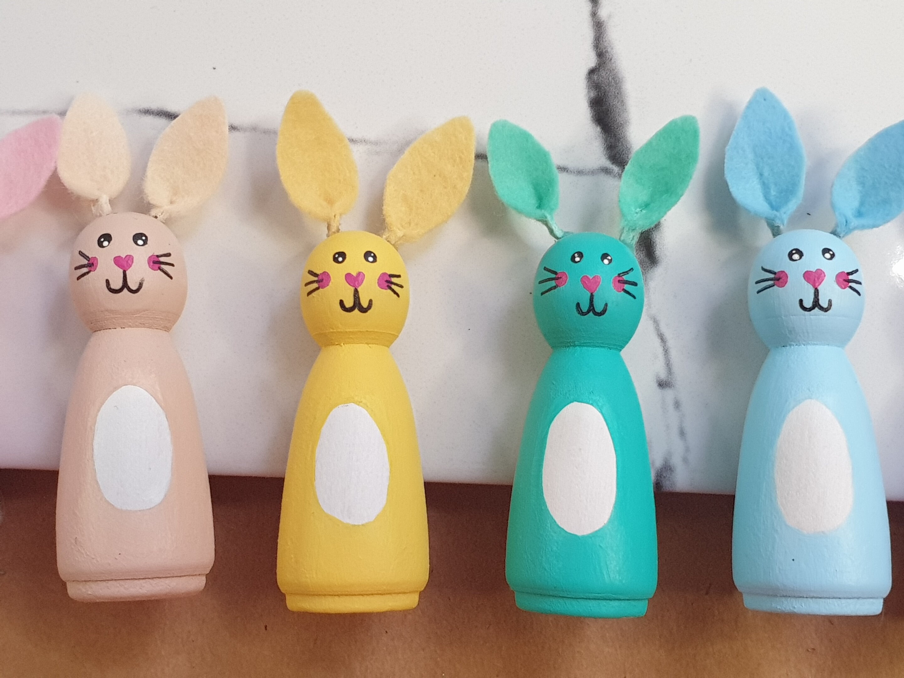 Easter Bunny Peg Doll, Baby Shower & 1st Birthday Bowl Filler, Colorful ...