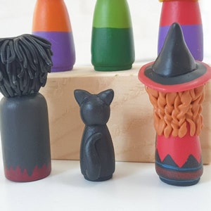 Hocus Pocus Wooden Peg Doll Set, Sanderson Sisters Witch Figurines ...