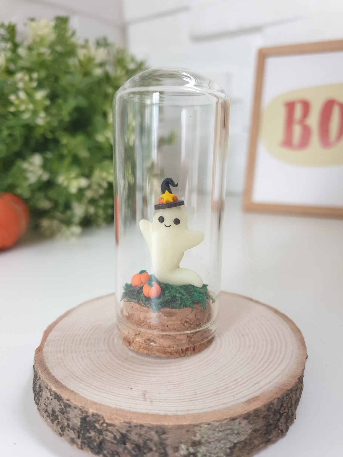 Pet Ghost in a Jar, Halloween Tier Tray Decor, Tiny Clay Miniature ...
