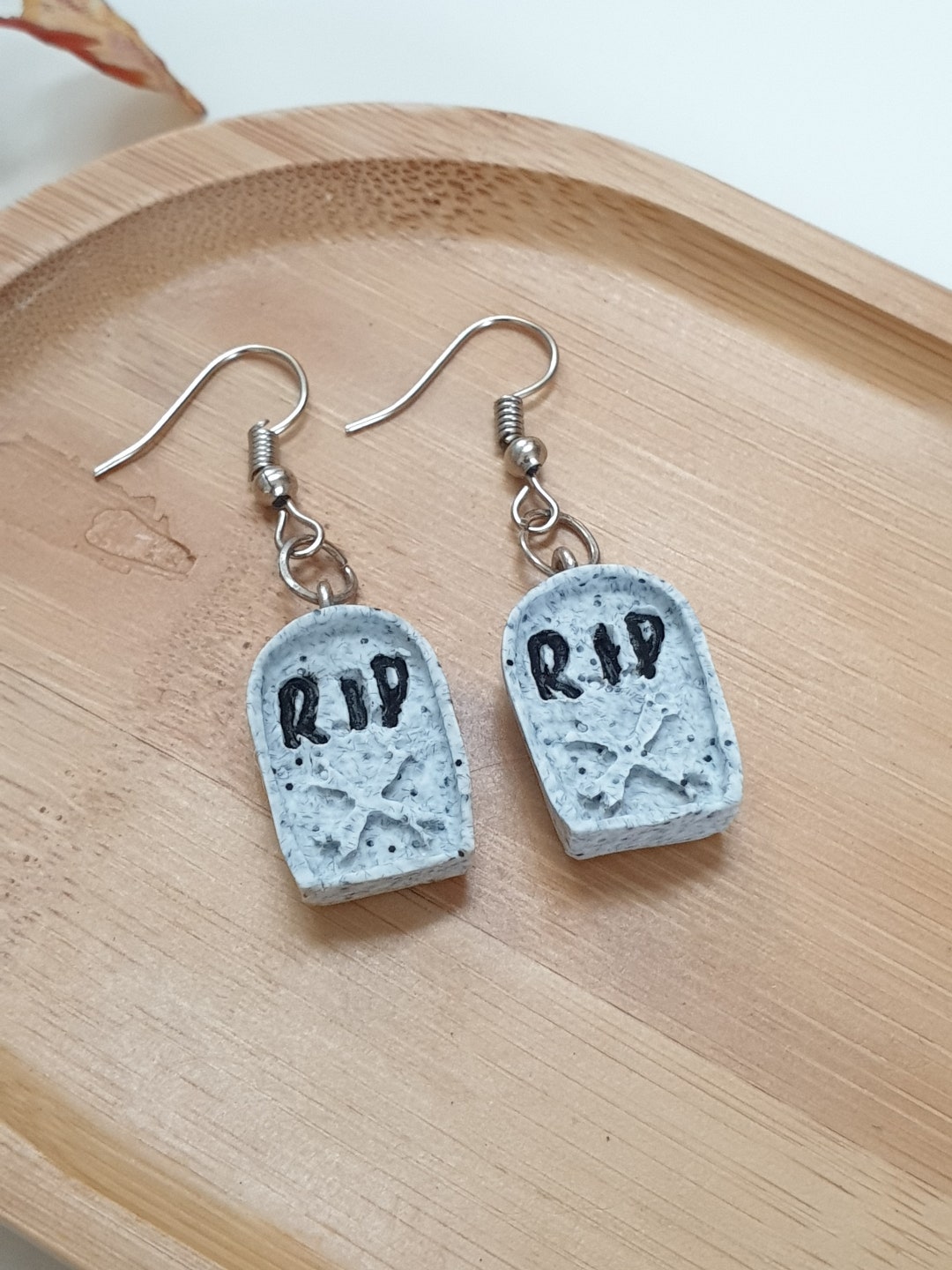 RIP Tombstone Earrings, Creepy Graveyard Jewelry, Gift for Halloween ...