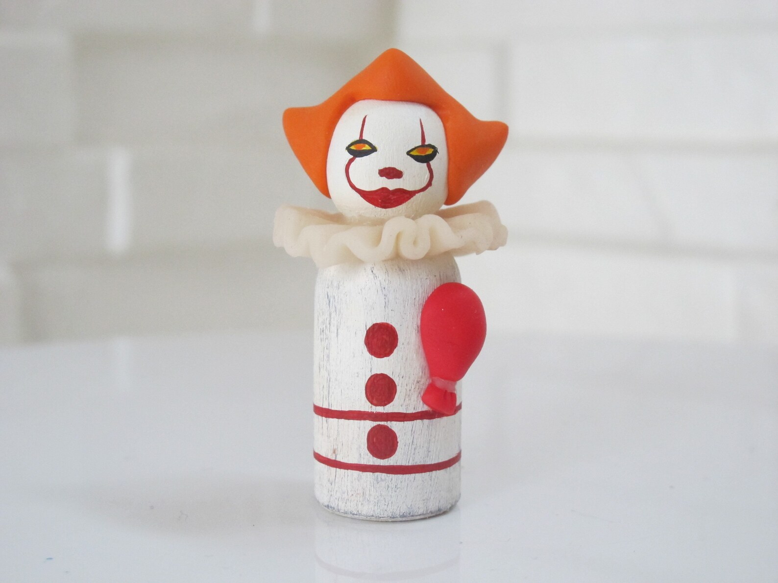 Pennywise Peg Doll IT Clown Figurine Horror Collection - Etsy