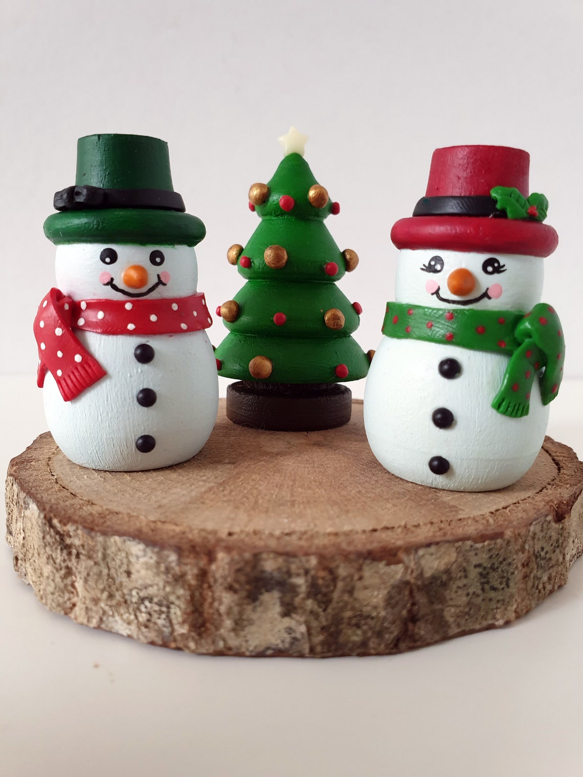 Snowman Peg Doll Cake Topper Christmas Ornaments Wooden - Etsy
