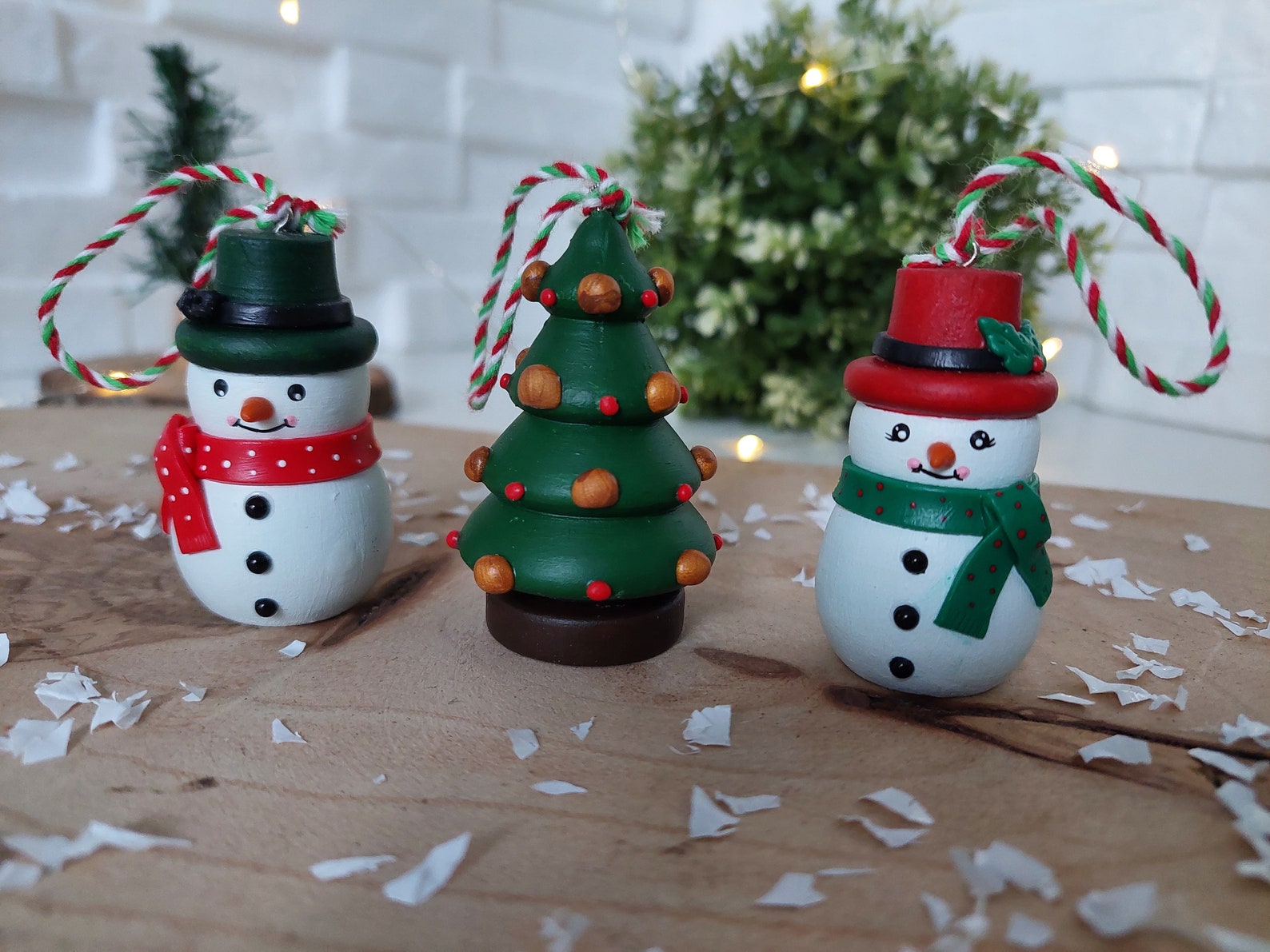 Snowman Peg Doll Cake Topper Christmas Ornaments Wooden - Etsy