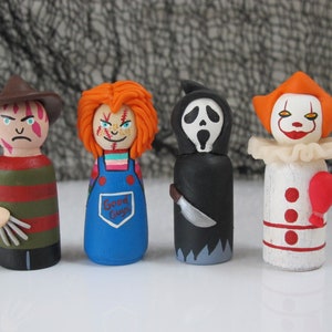 Pennywise Peg Doll, IT Clown Figurine, Horror Collection, Scary Movie ...
