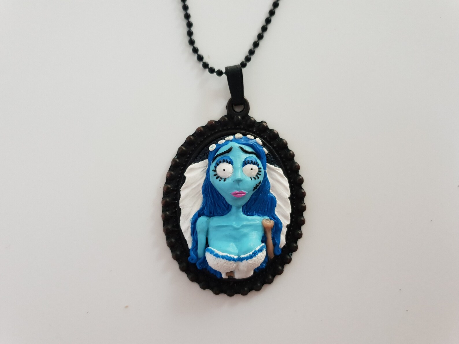 Corpse Bride Necklace Polymer Clay Pendant Gothic Jewelry - Etsy