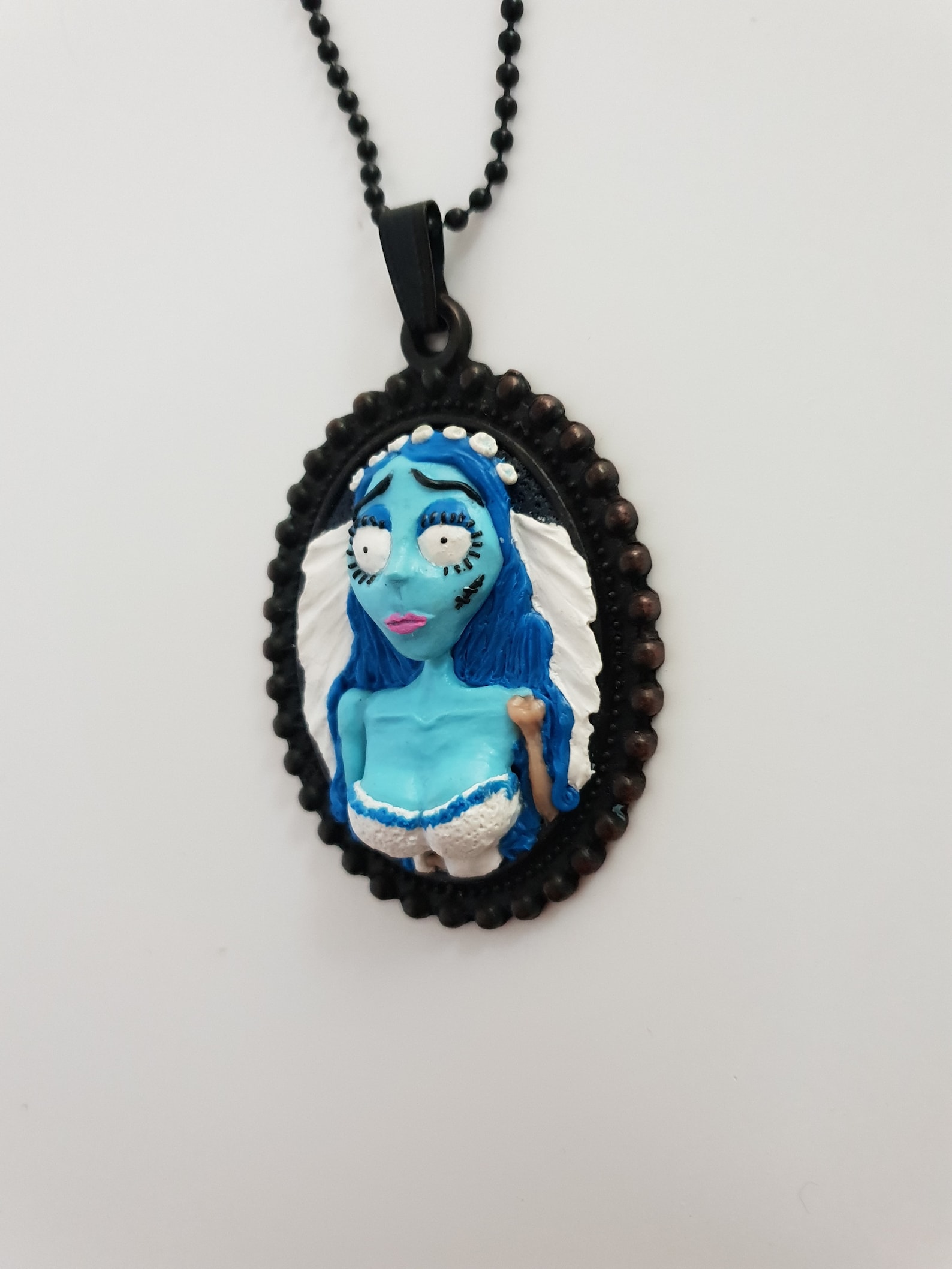 Corpse Bride Necklace Polymer Clay Pendant Gothic Jewelry - Etsy