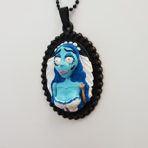 Corpse Bride Necklace, Polymer Clay Pendant, Gothic Jewelry, Emily the ...