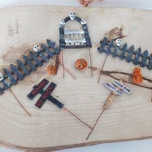 Graveyard Gate Cemeterrarium Miniature Kit, Creepy Haunted Fairy Garden ...