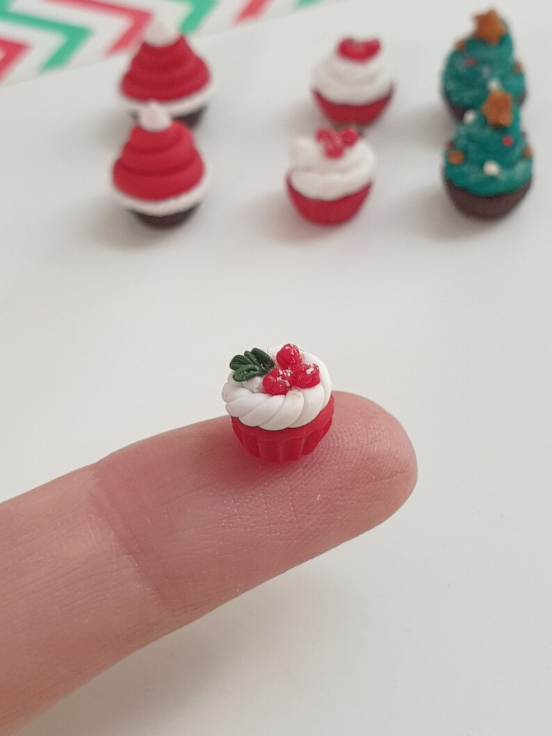 Miniature Christmas Cupcakes, Dollhouse Mini Fake Food, 1 12 & 1 6 ...