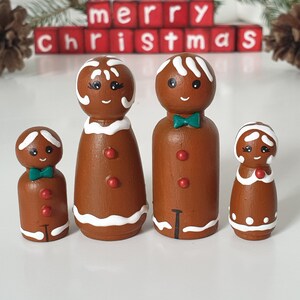 Gingerbread Wooden Peg Doll Family Toy Figurine Christmas Ornament - Etsy