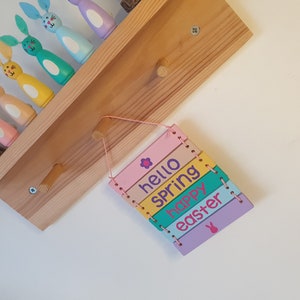 Hello Spring Happy Easter Hand-painted Wooden Wall Decor - Etsy