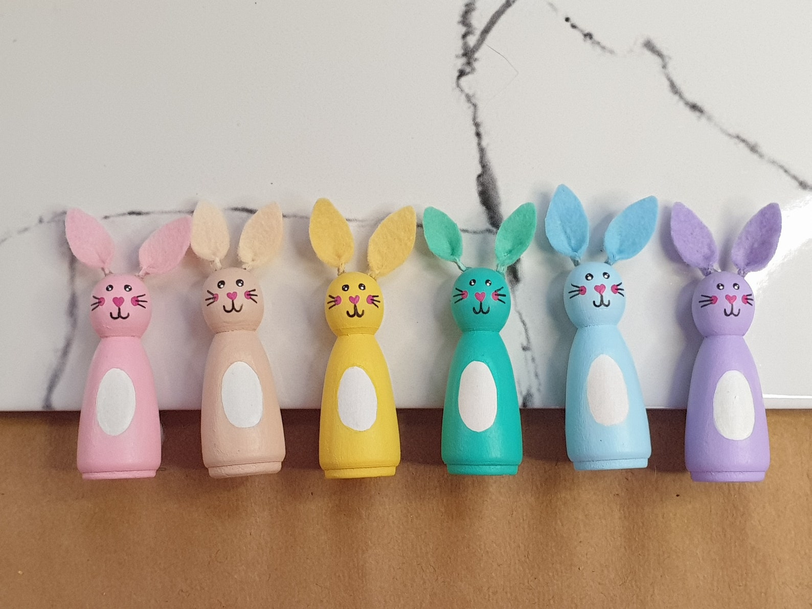 Easter Bunny Peg Doll, Baby Shower & 1st Birthday Bowl Filler, Colorful ...