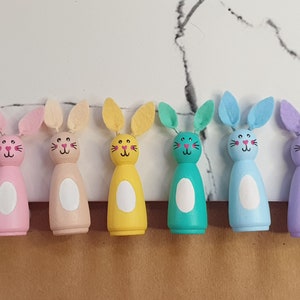 Easter Bunny Peg Doll, Baby Shower & 1st Birthday Bowl Filler, Colorful ...