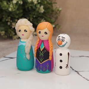 Frozen Peg Doll / Elsa, Anna, Olaf Figurines / Frozen Themed Birthday ...