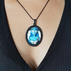 Corpse Bride Necklace, Polymer Clay Pendant, Gothic Jewelry, Emily the ...
