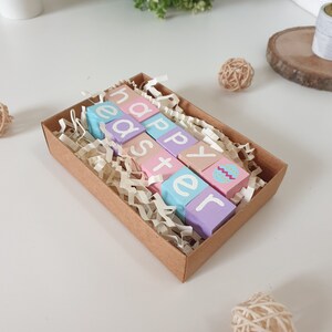 Happy Easter & Hello Spring Wood Blocks Sign, Reversible Block Set ...