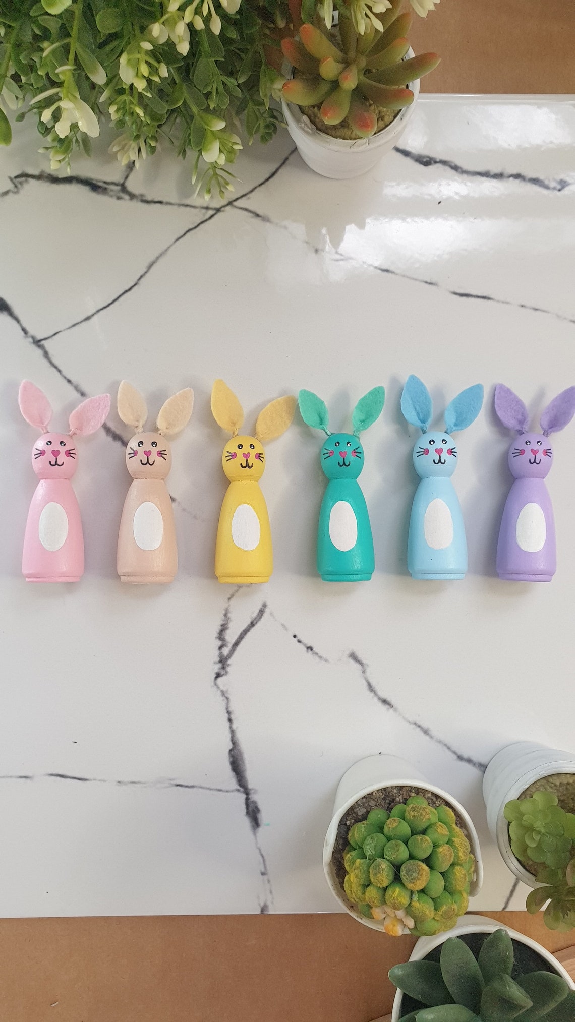 Easter Bunny Peg Doll, Baby Shower & 1st Birthday Bowl Filler, Colorful ...