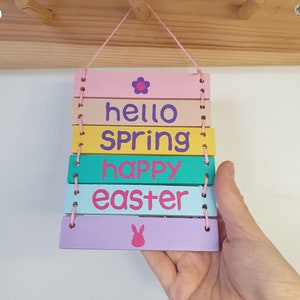 Hello Spring Happy Easter Hand-painted Wooden Wall Decor - Etsy