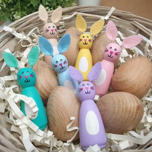 Easter Bunny Peg Doll, Baby Shower & 1st Birthday Bowl Filler, Colorful ...